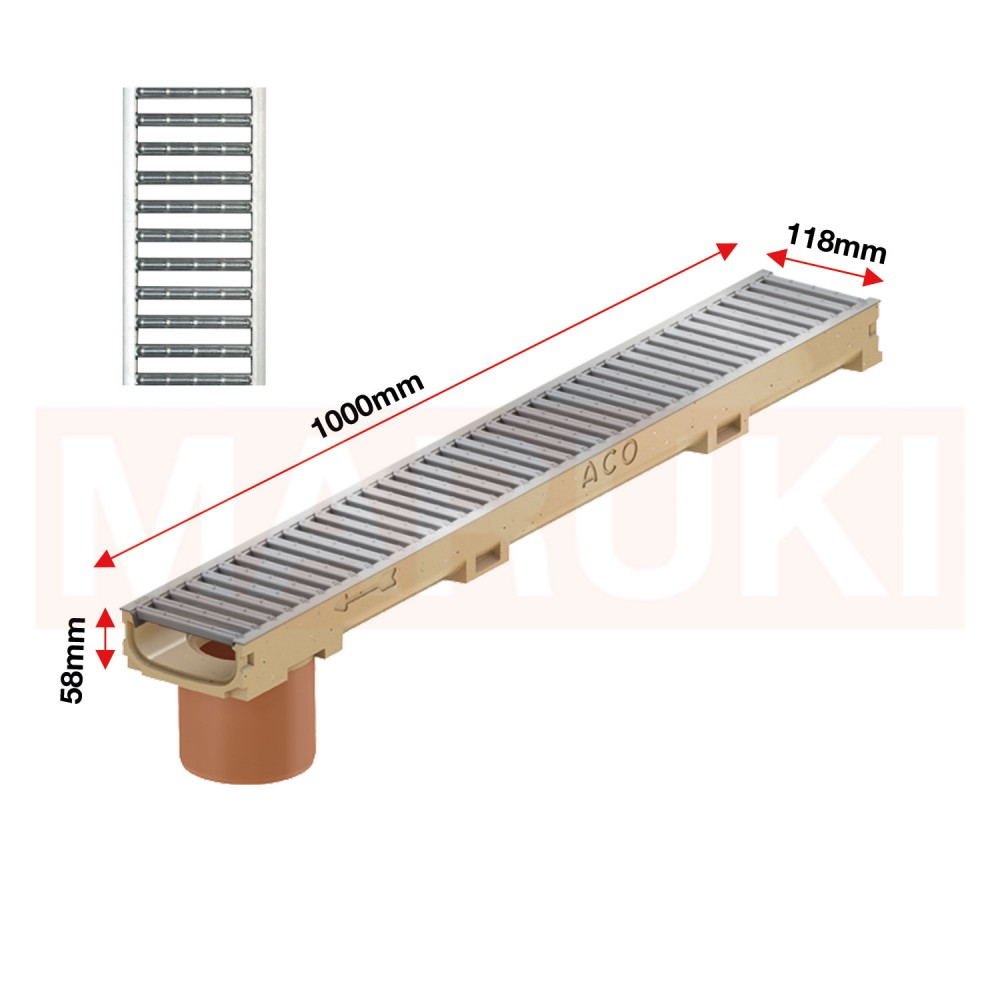 Rigola ACO Self Euroline 60 din beton cu polimeri, cu inaltime redusa ...