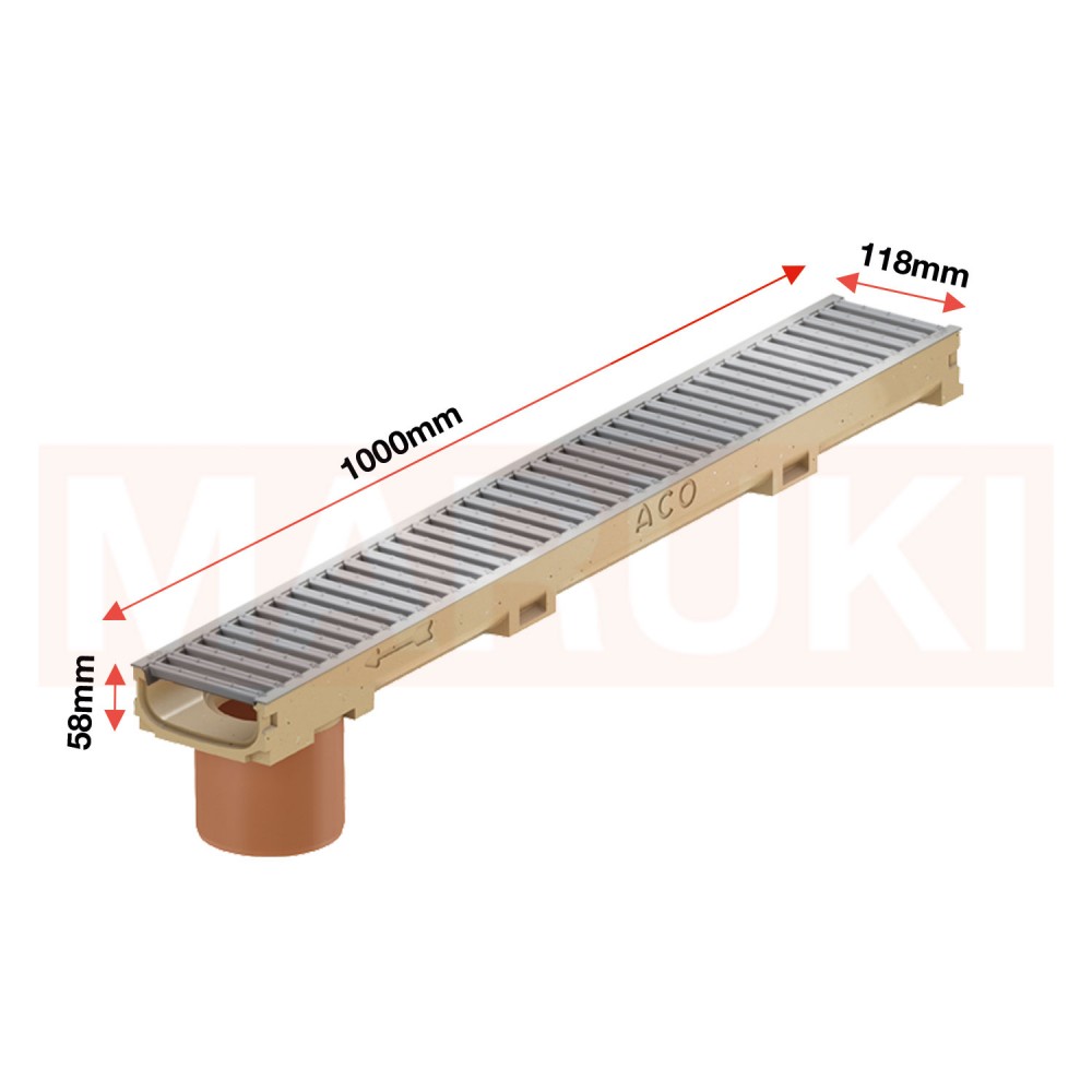 Rigola ACO Self Euroline 60 din beton cu polimeri, cu înălțime redusă ...