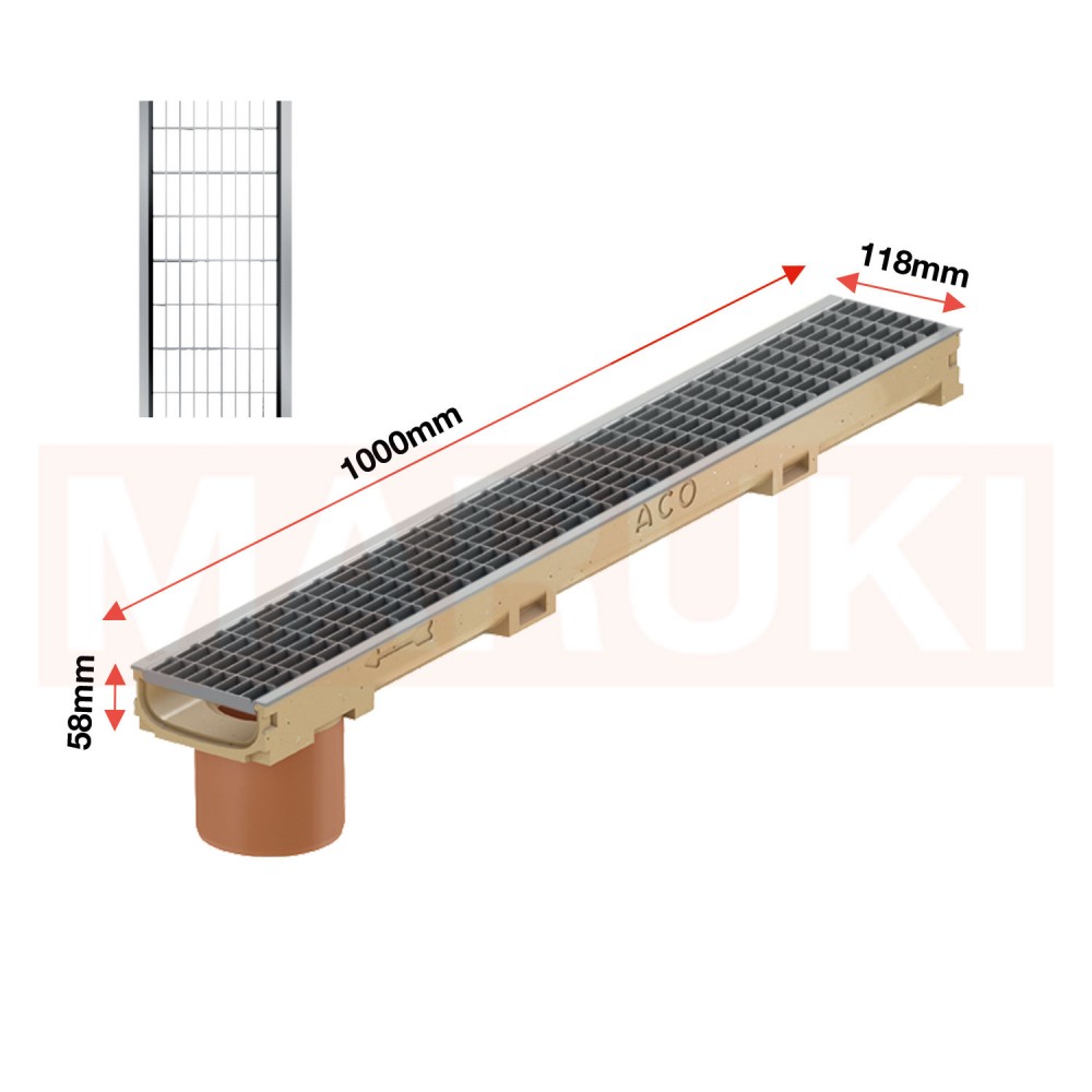Rigola ACO Self Euroline 60 din beton cu polimeri, cu inaltime redusa ...