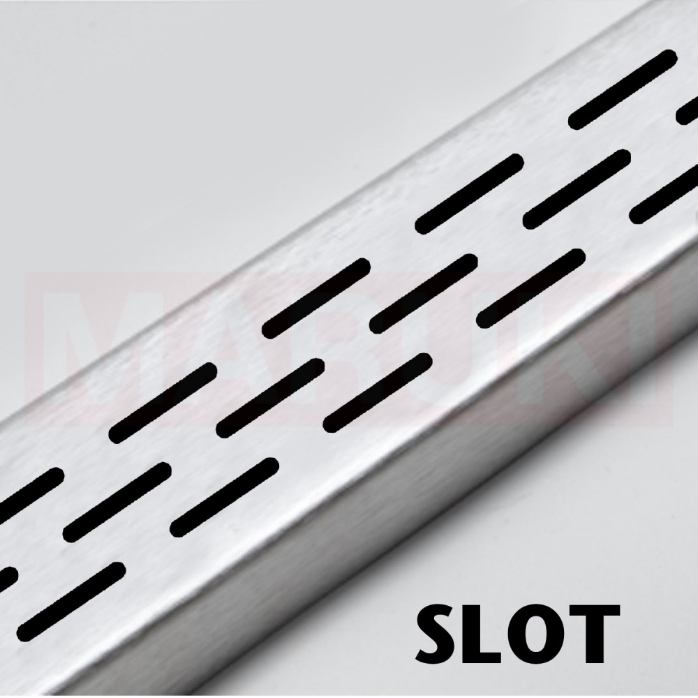 Rigola de dus din inox ACO ShowerDrain C cu flansa perete, gratar Slot ...